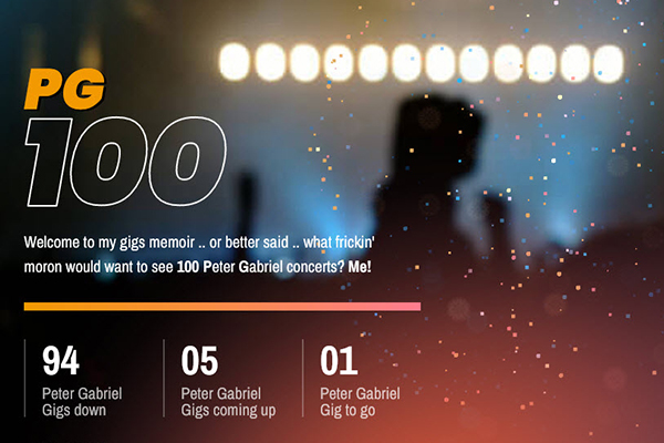 PG100 | Peter Gabriel Fansite and Gigs Diary